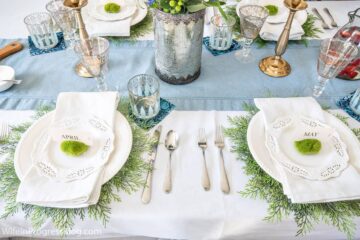Simple DIY Spring Table Setting With Pops of Green & Blue