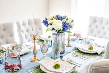 Simple DIY Spring Table Setting With Pops of Green & Blue