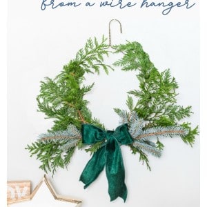 DIY Wire Hanger Evergreen Christmas Wreath - Jenna Kate at Home